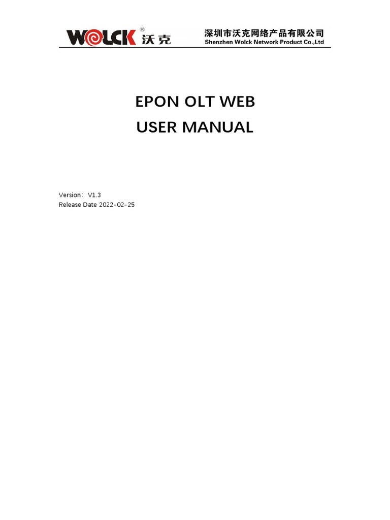 A Comprehensive User Manual for Configuring and Monitoring an EPON OLT Web Interface | PDF ...