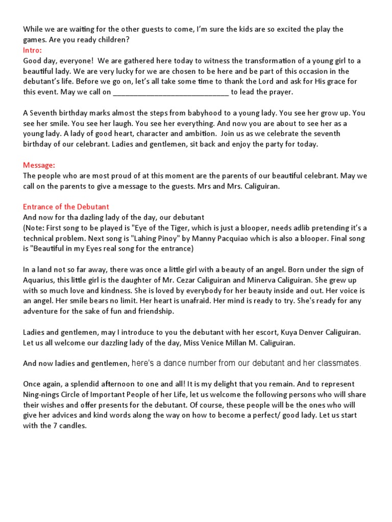 script-7TH BDAY | PDF