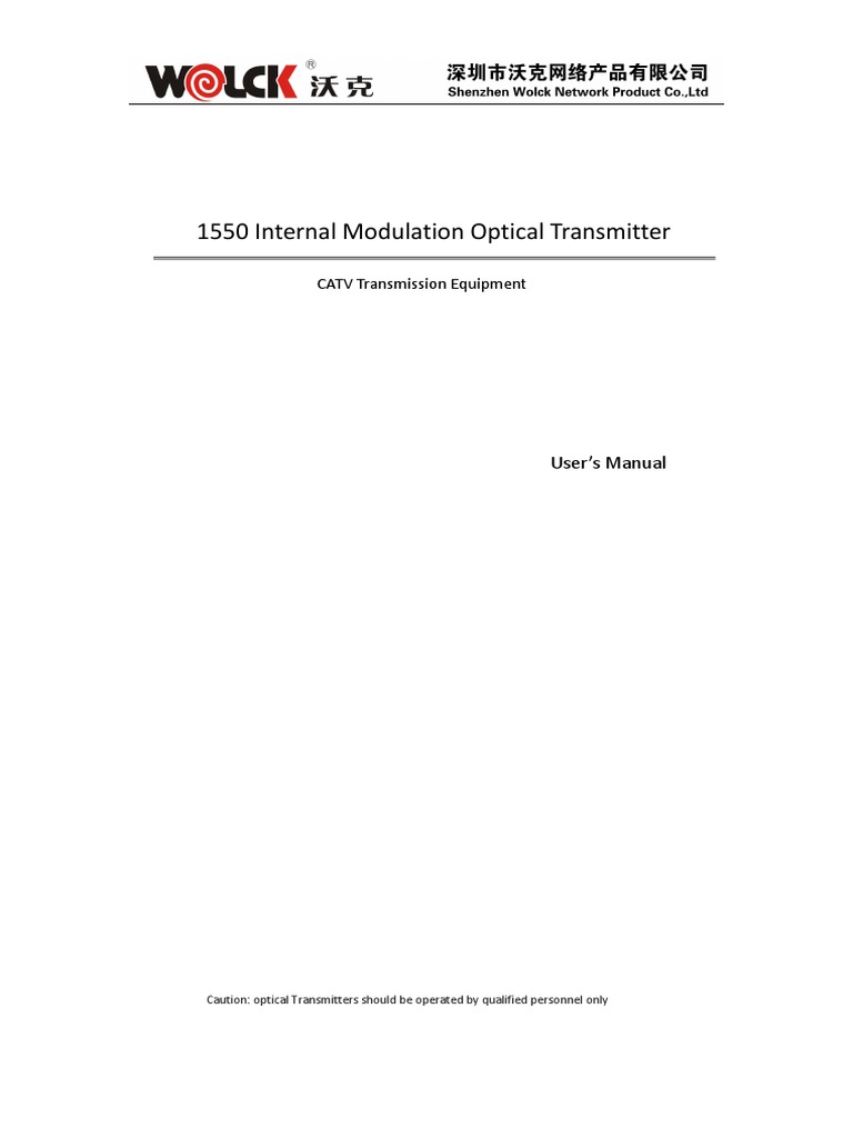 1550nm DFB Laser Transmitter Manual | PDF | Power Supply | Laser