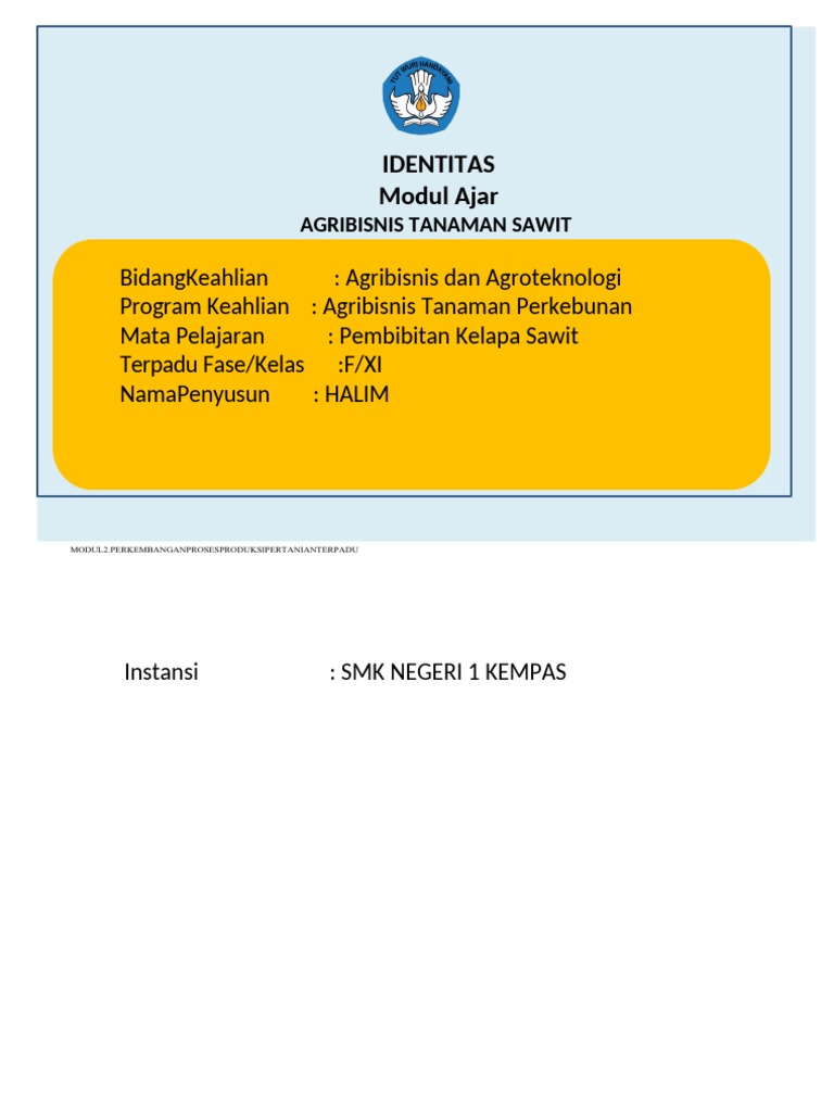 Identitas Modul Ajar | PDF