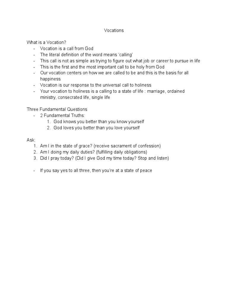Vocations | PDF
