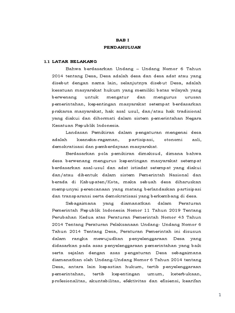 Contoh Dokumen RKP Desa 2021 | PDF