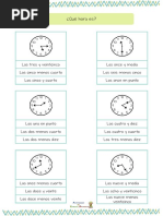 La Hora en Español + Ejercicios | PDF