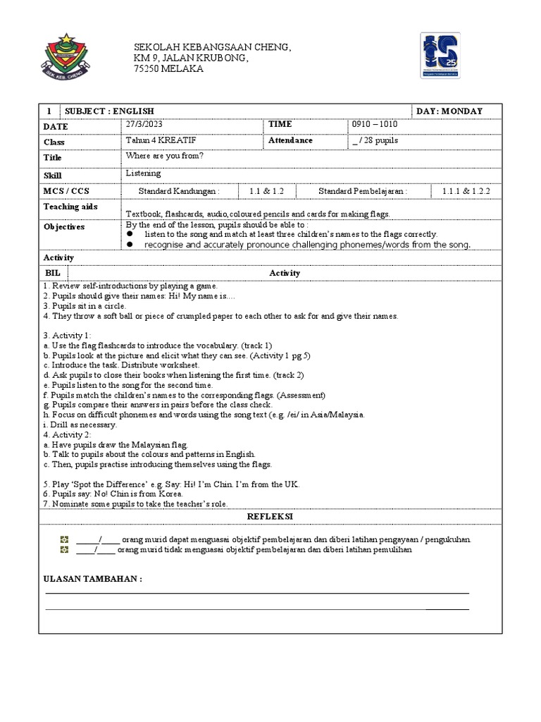 RPH English Year 4 | PDF | Learning | Cognition