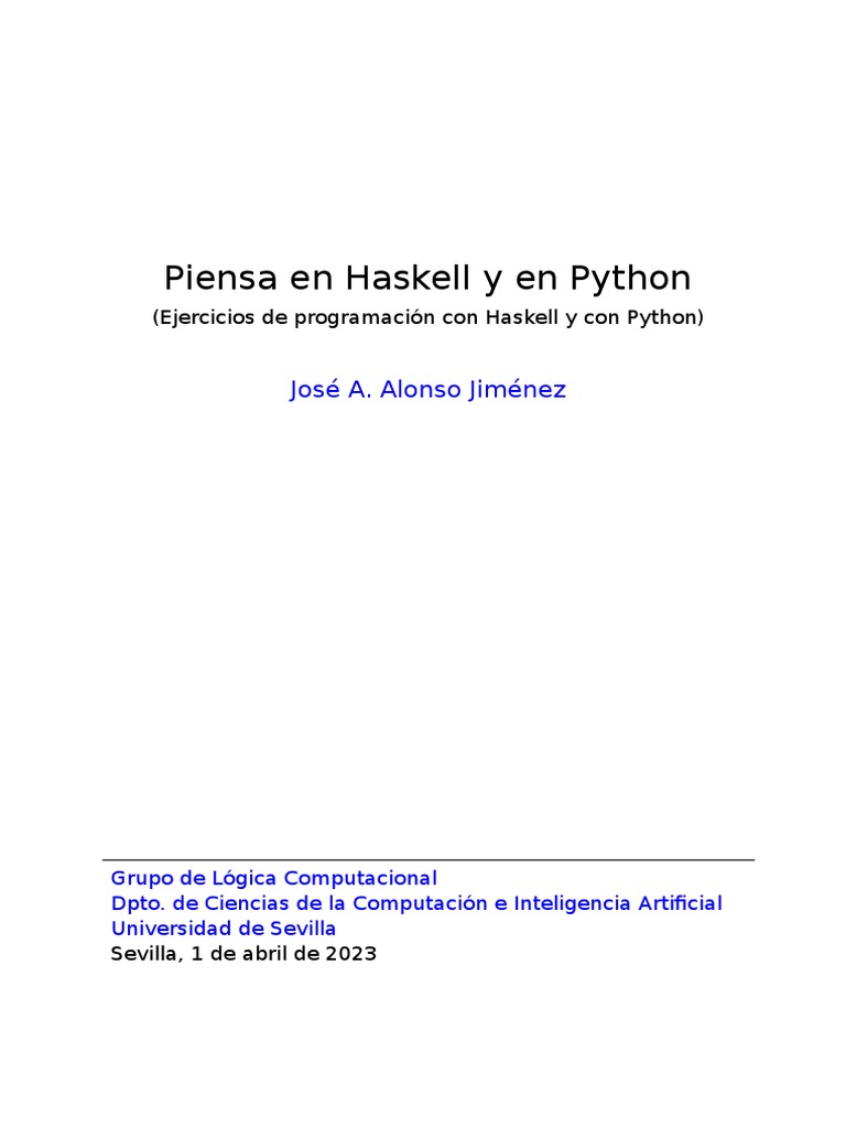 Haskell y en Python Pensando | PDF | Python (lenguaje de programación) | Matemáticas