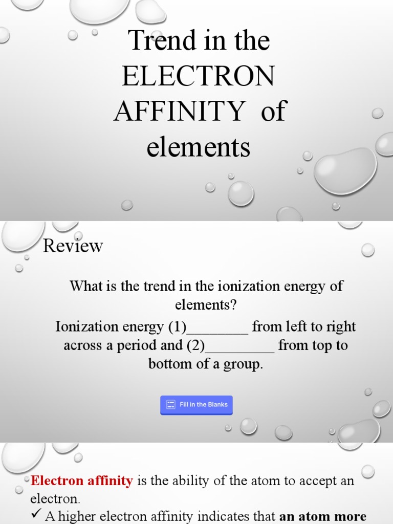 Electron Affinity | PDF | Chemical Elements | Atoms