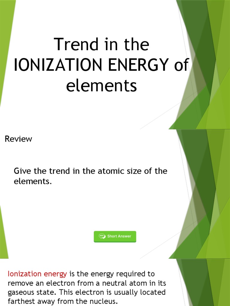 Ionization Energy Trends in Elements | PDF