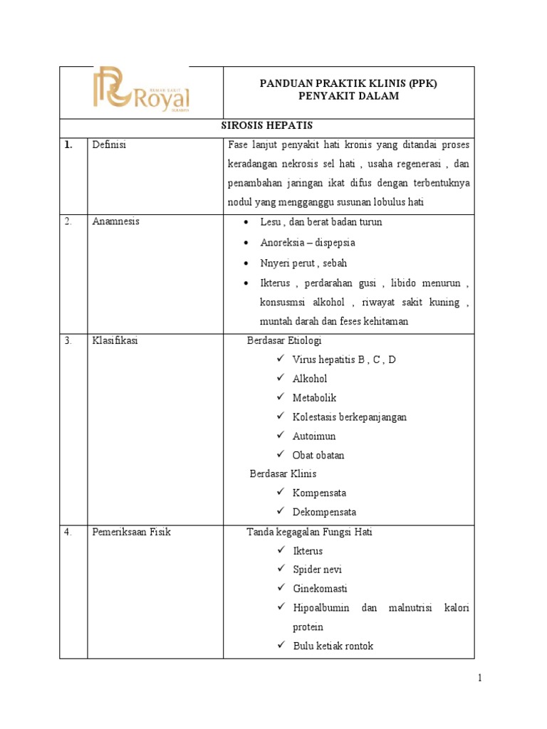 Panduan Sirosis Hepatis | PDF