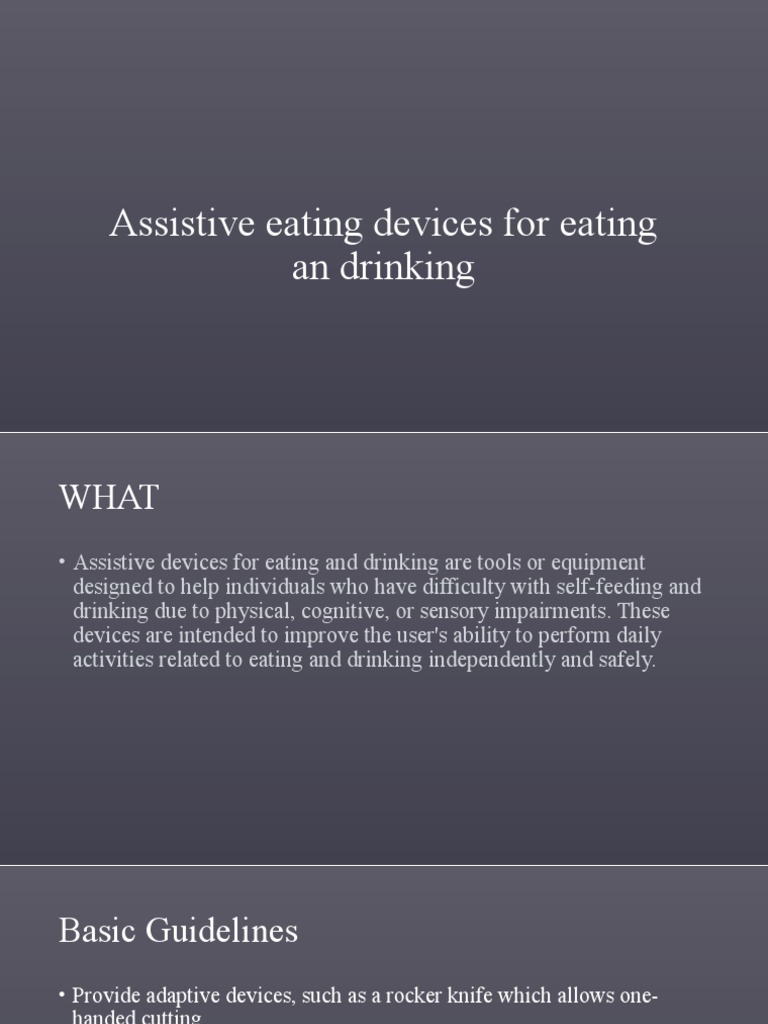 Assistive Eating Devices For Eating An Drinking | PDF
