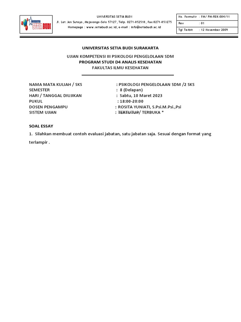 UKAD 3 Praktrek PPSDM | PDF