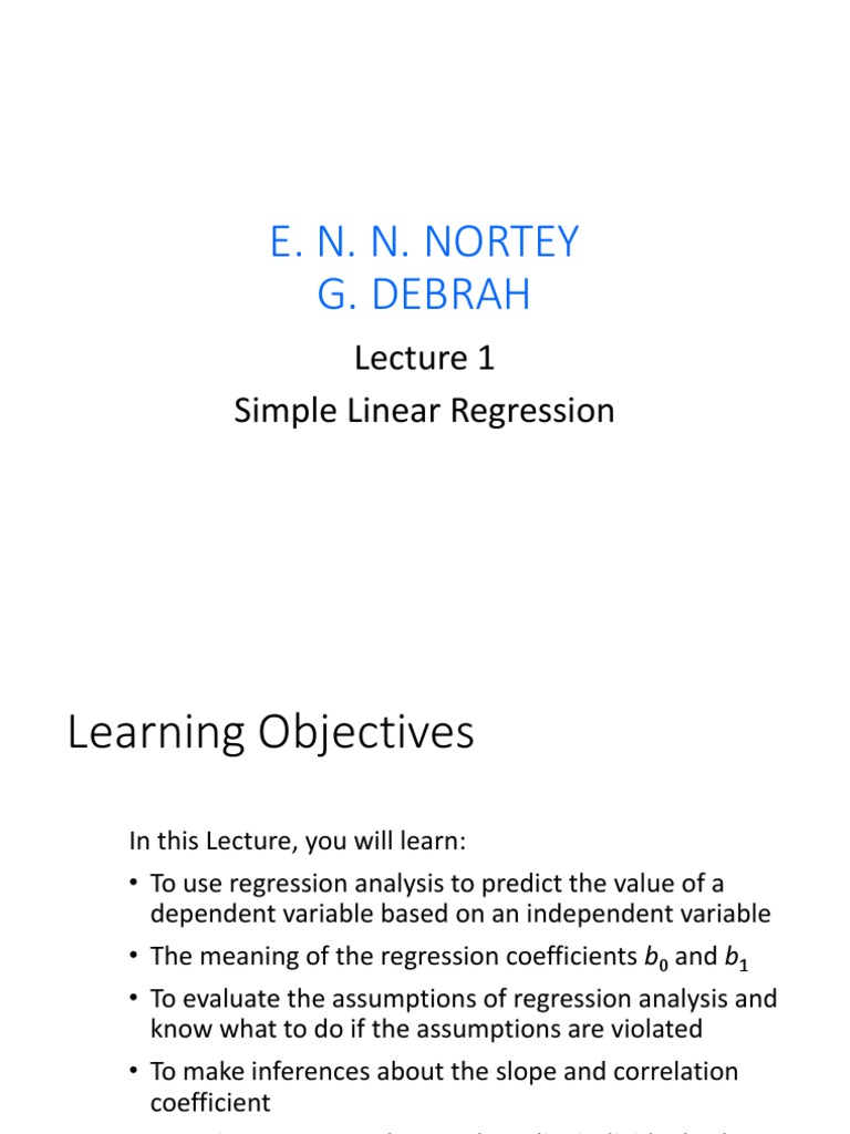 Stat 222 Lecture 1-1 | PDF | Errors And Residuals | Regression Analysis