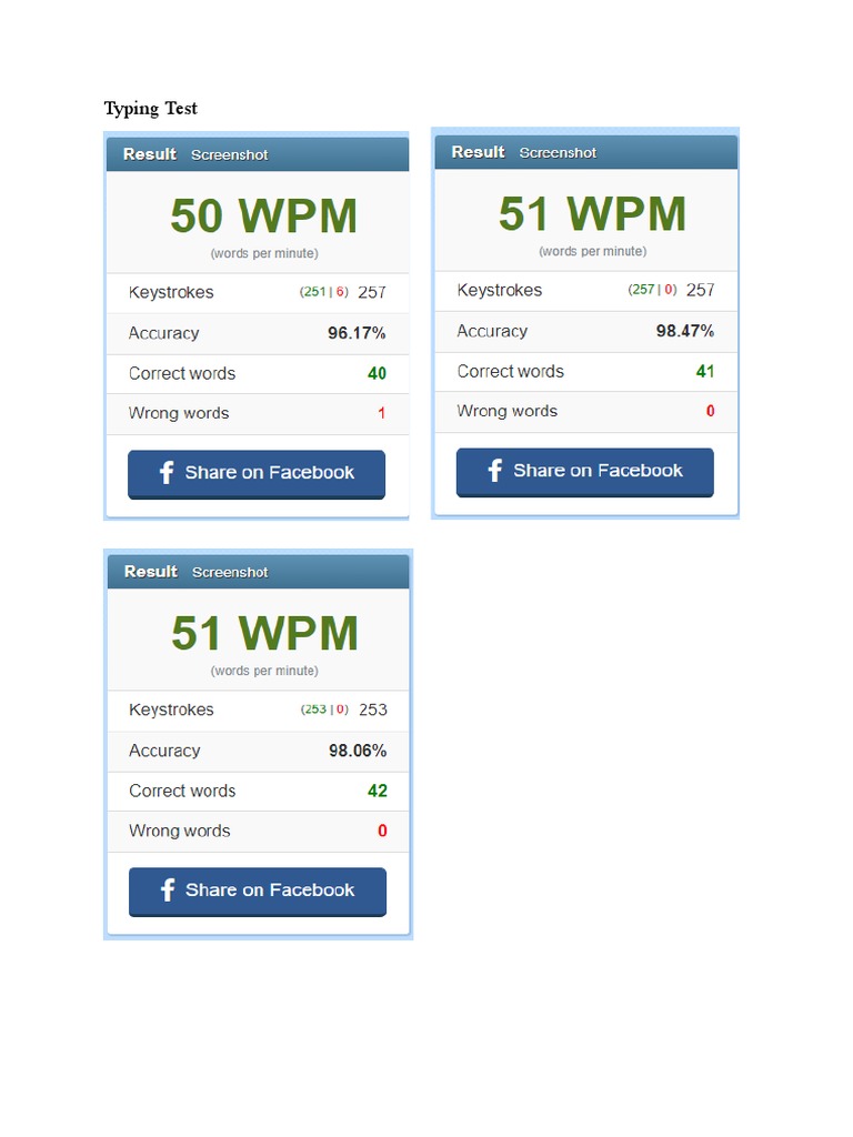 Typing Test & English Test | PDF