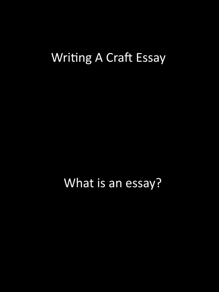 Writing A Craft Essay | PDF