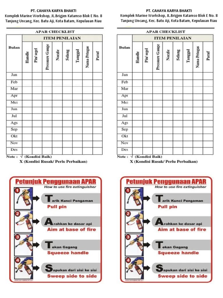 Checklist Apar | PDF