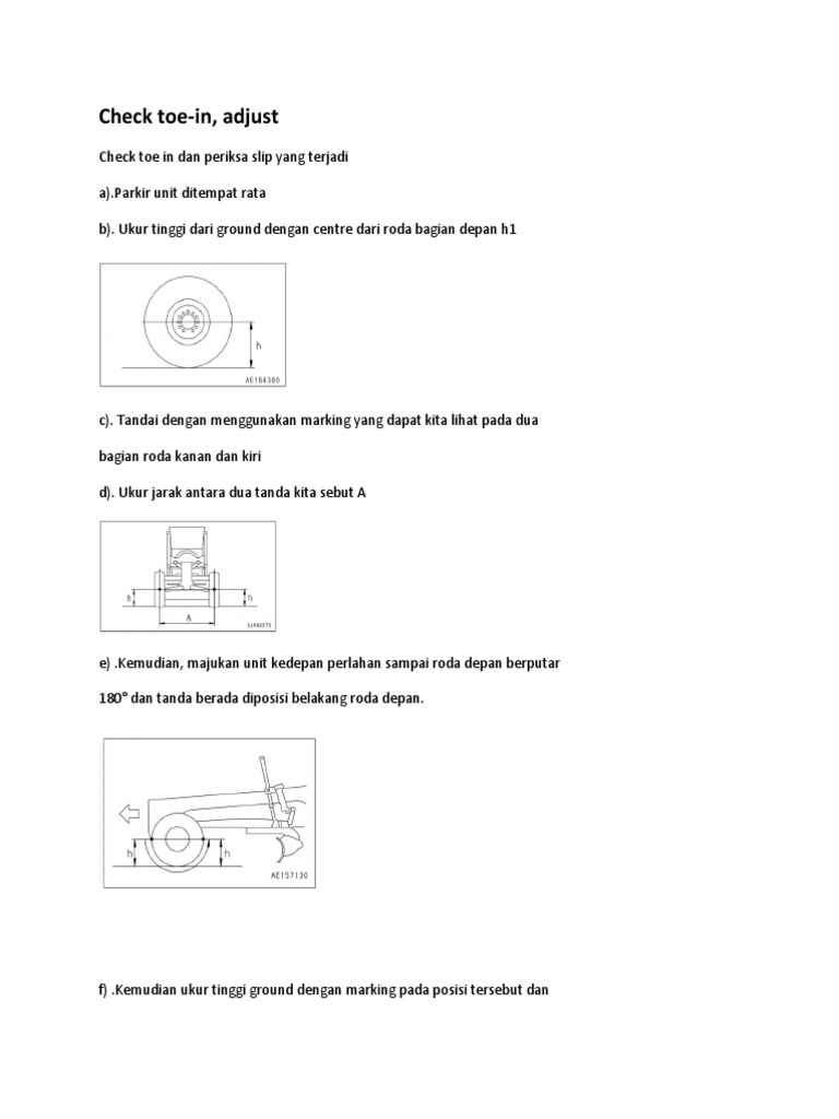 Check Toe-In, GD 825 | PDF