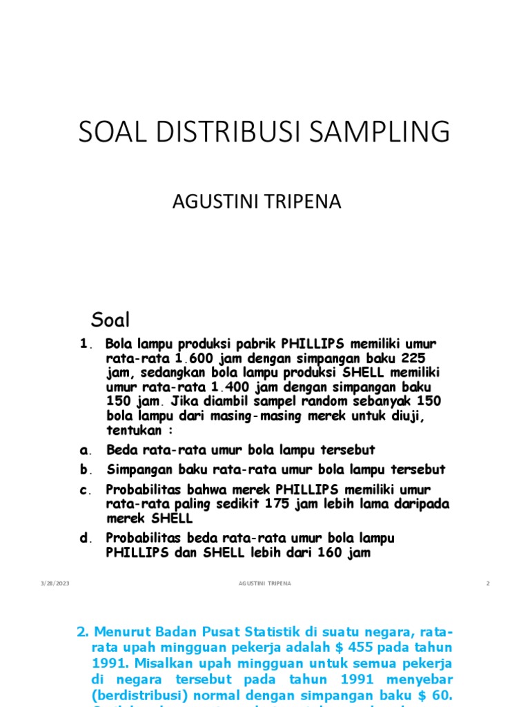 Soal Distribusi Sampling dan Probabilitas | PDF