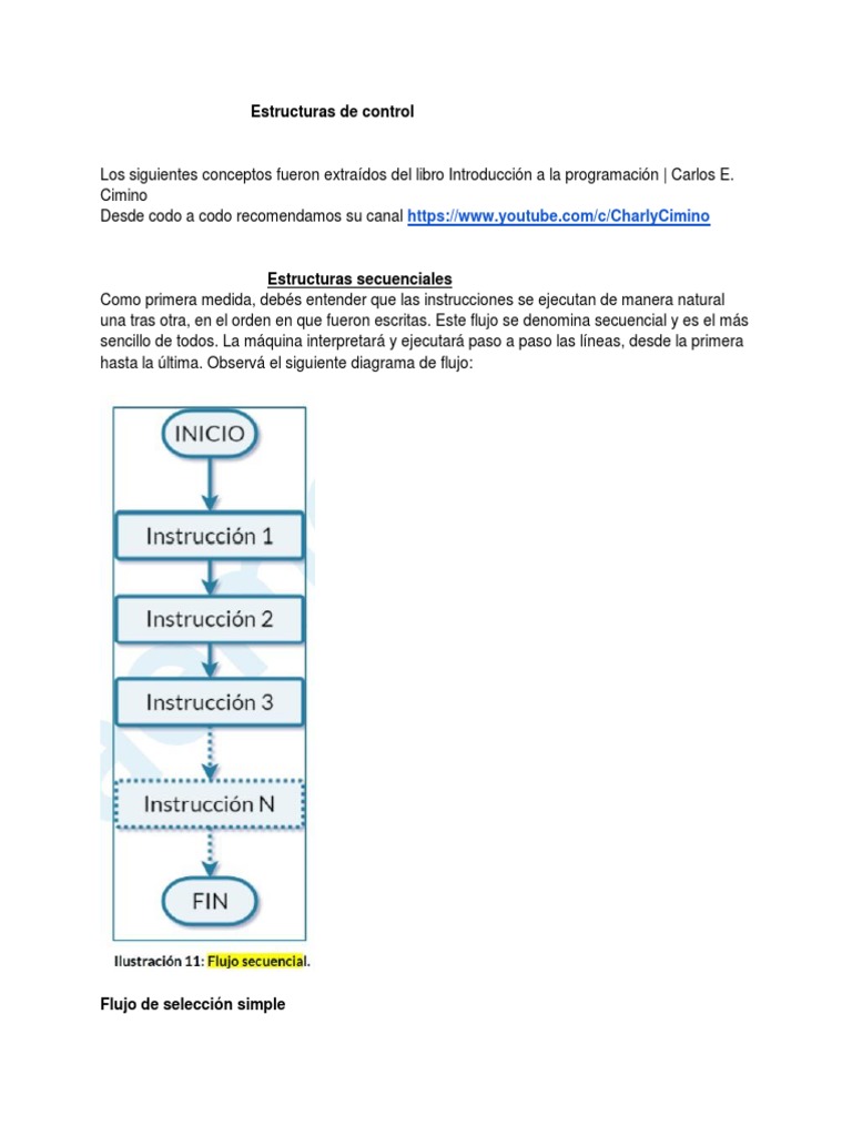 Estructuras de control en programación: flujos secuenciales, de selección y repetición | PDF ...