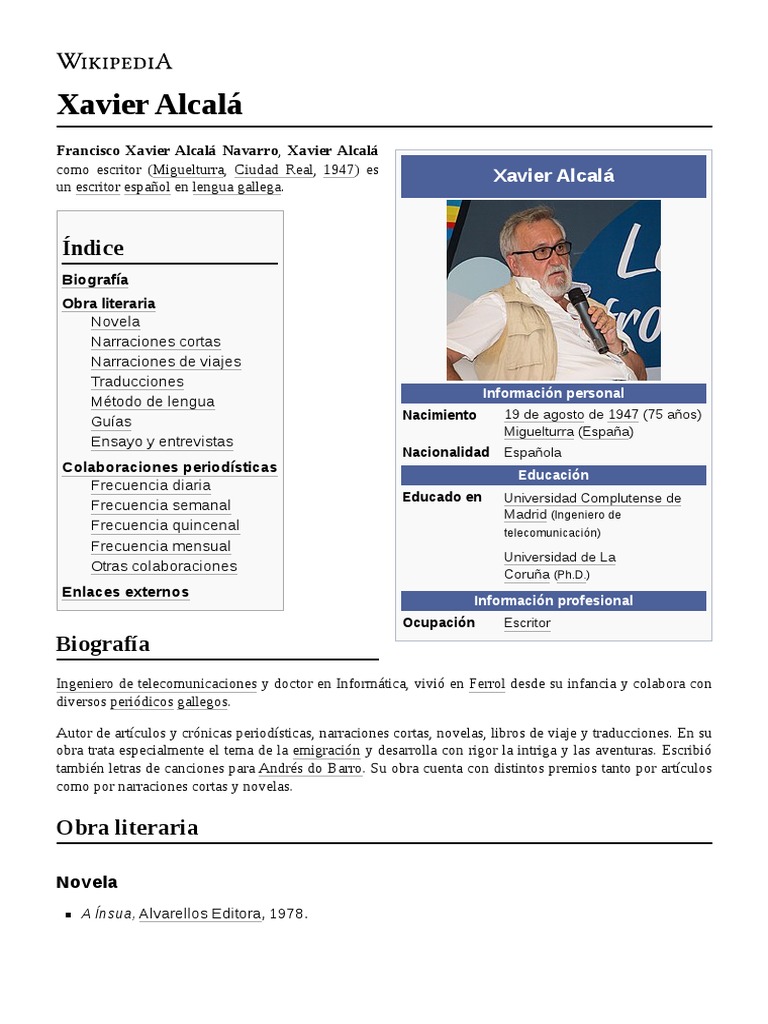 Xavier Alcalá | PDF | Escritores | España