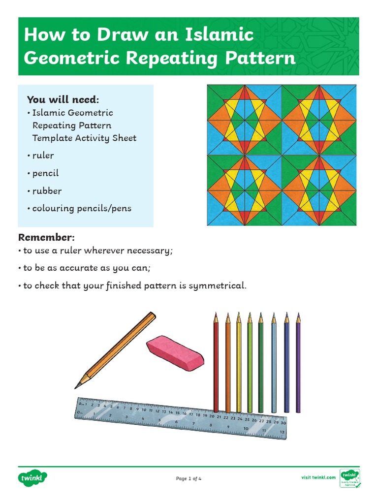 How To Draw An Islamic Geometric Repeating Pattern: You Will Need | PDF ...