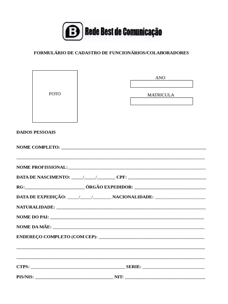 Formulario RBC | PDF | Brasil