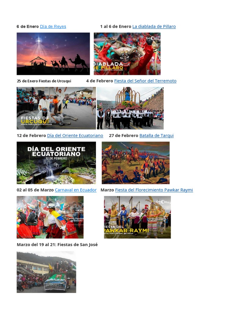 Fiestas Del Ecuador | PDF