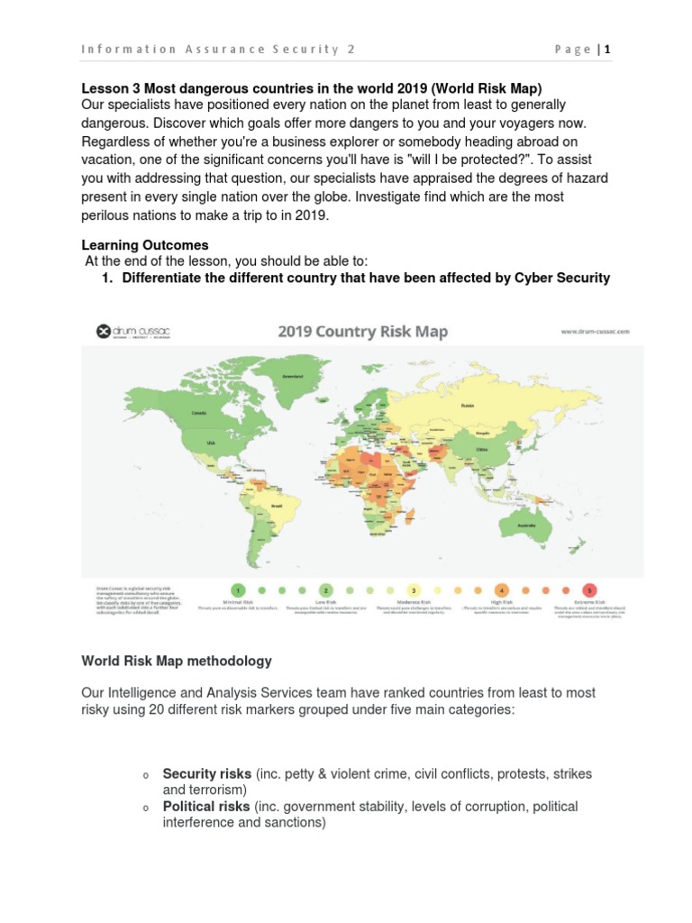 W3-4 Module 002 Most Dangerous Countries in The Worls 2019 (World Risk ...