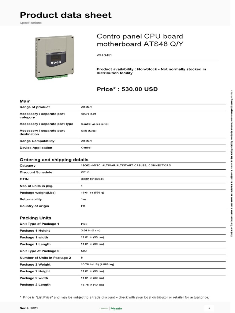 Soft Start - Altistart 48 - VX4G481 | PDF | Computing