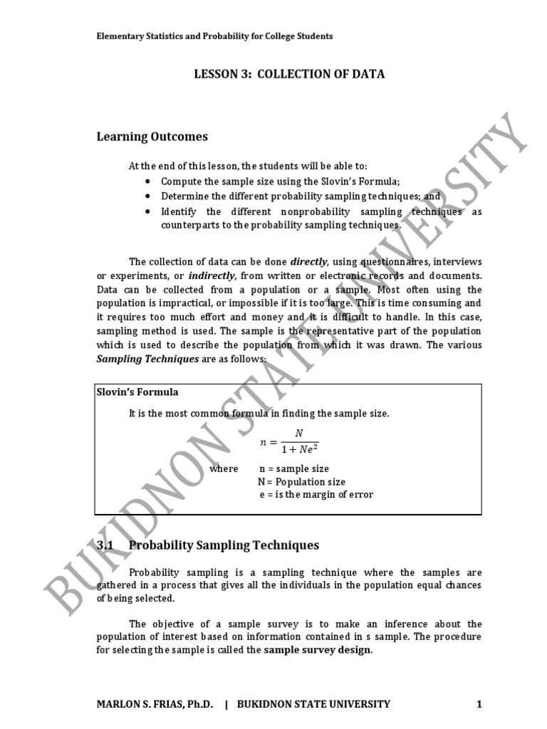 Data Collection & Sampling Techniques | PDF | Sampling (Statistics) | Stratified Sampling
