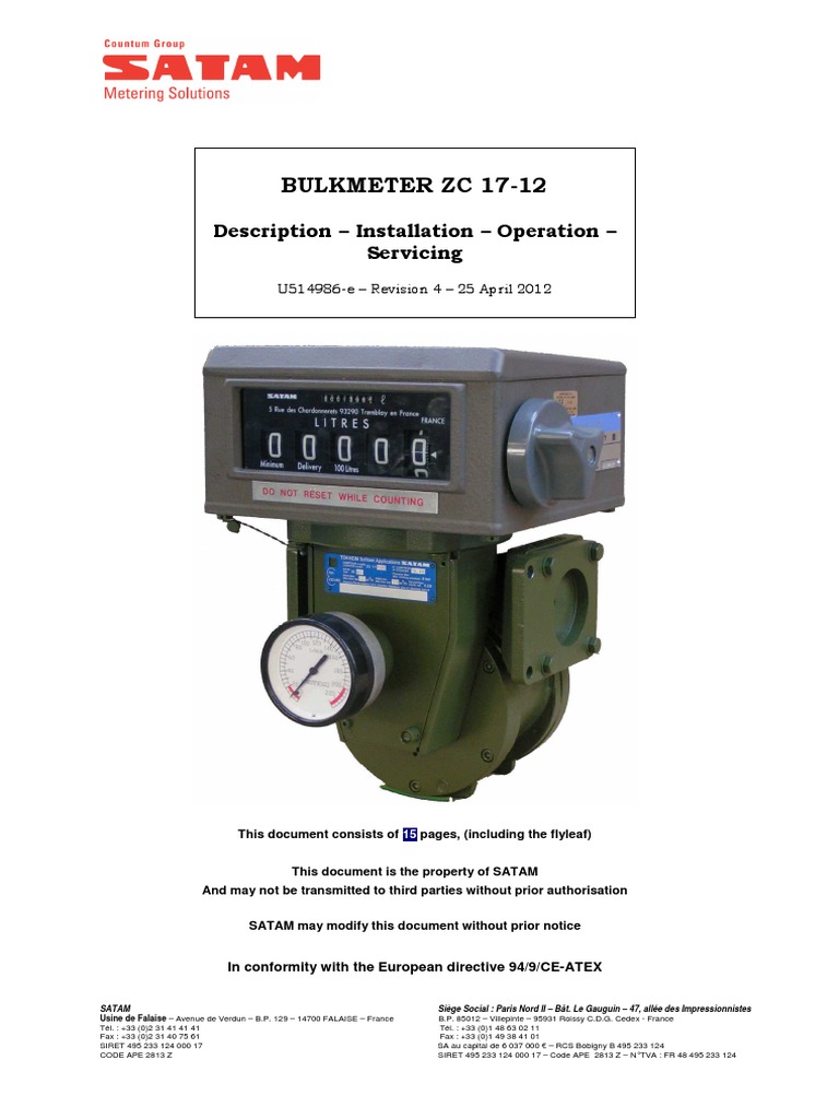 Bulk Meter | PDF | Valve | Calibration