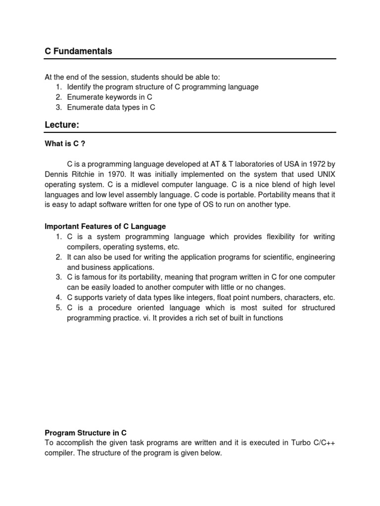 C Fundamentals | Download Free PDF | Variable (Computer Science) | C (Programming Language)
