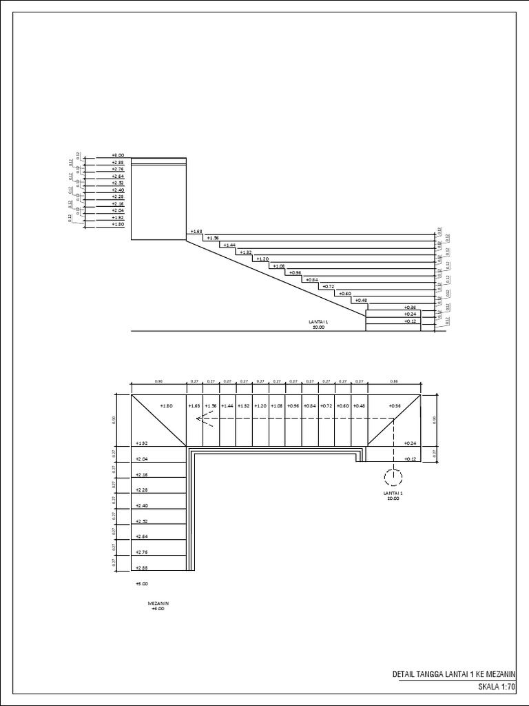 Ded-Detail Tangga Lantai 1 Ke Mezanin | PDF