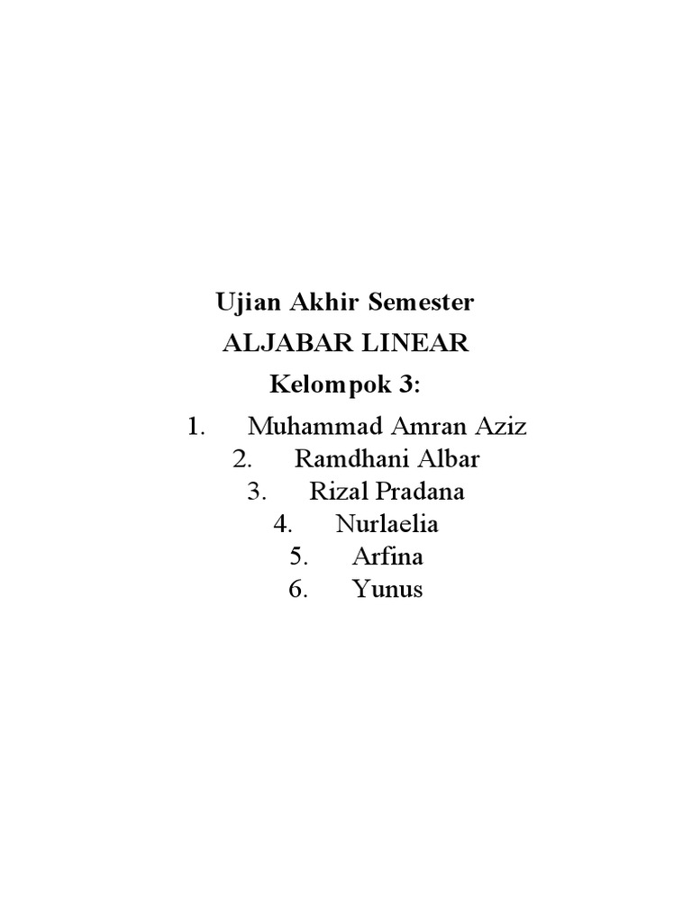 Kelompok 3 Aljabar Linear | PDF