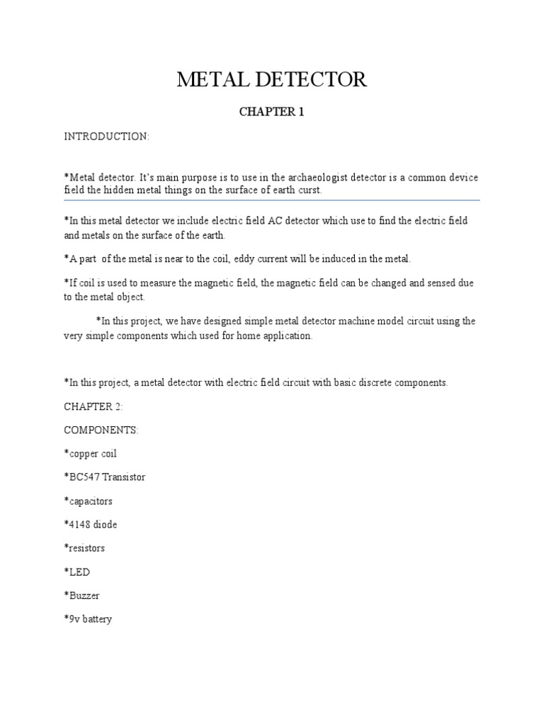 Metal Detector | PDF | Capacitor | Inductor