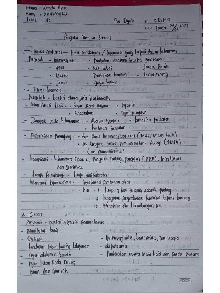 Resume Penyakit Menular Seks. Wanda Astia 4C | PDF
