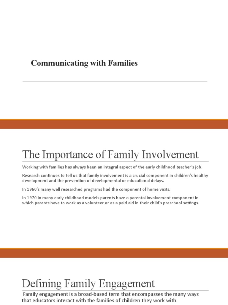 Working With Families | PDF | Early Childhood Education | Family