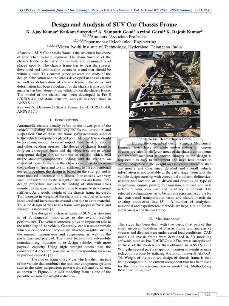 Design and Analysis of SUV Car Chassis Frame: K. Ajay Kumar Katkam ...