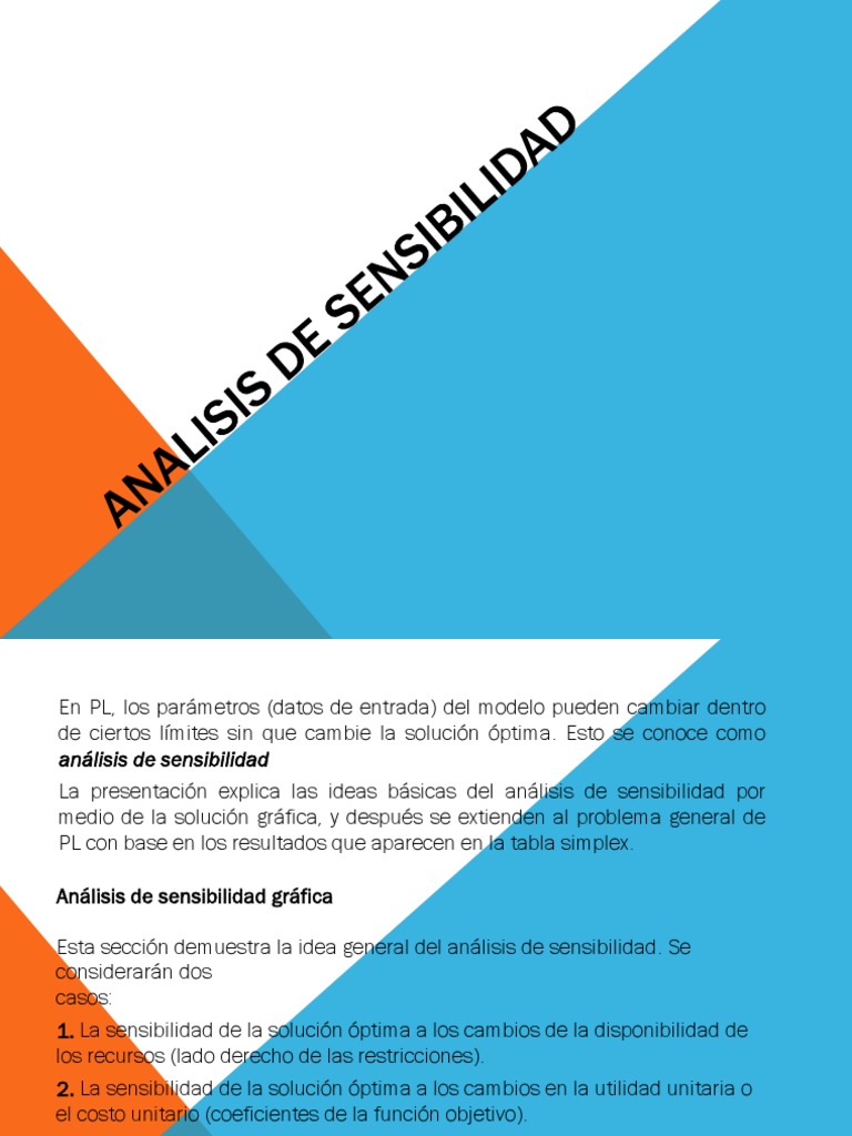 Análisis de Sensibilidad | PDF | Matemáticas