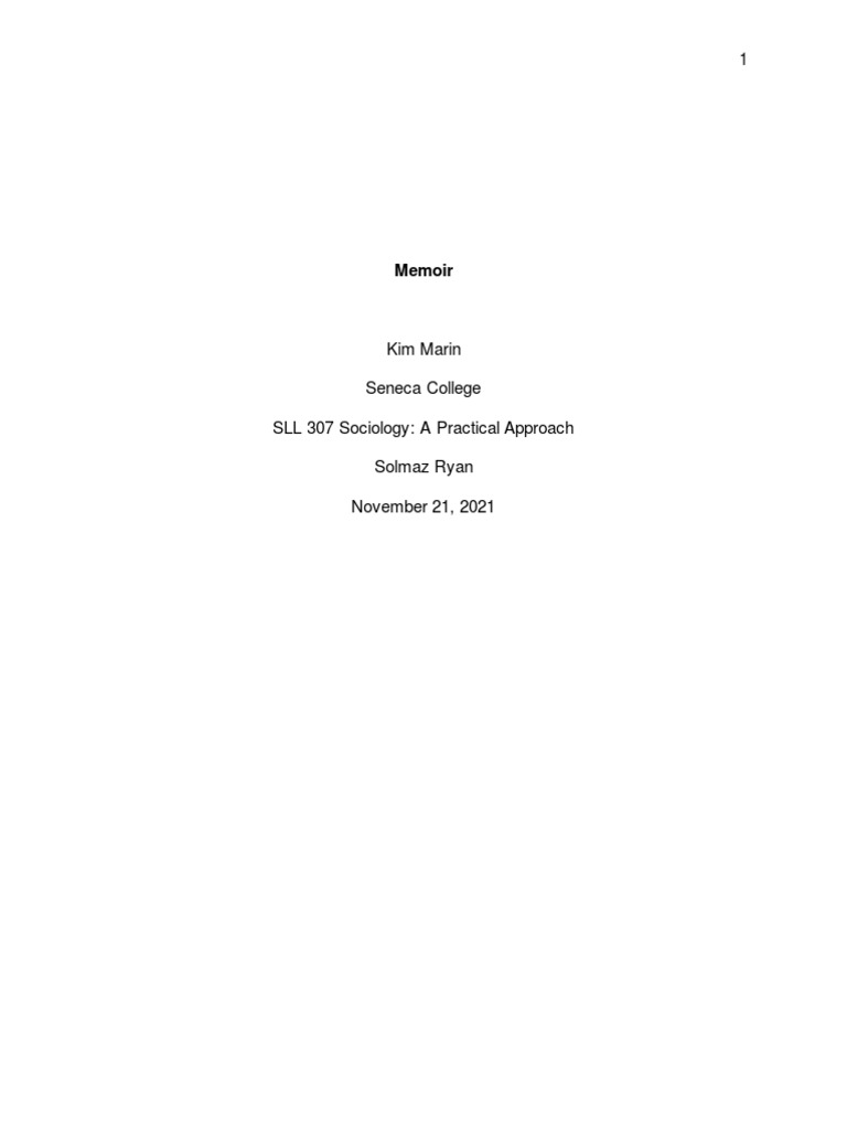 Memoir | PDF | Identity (Social Science) | Self Concept