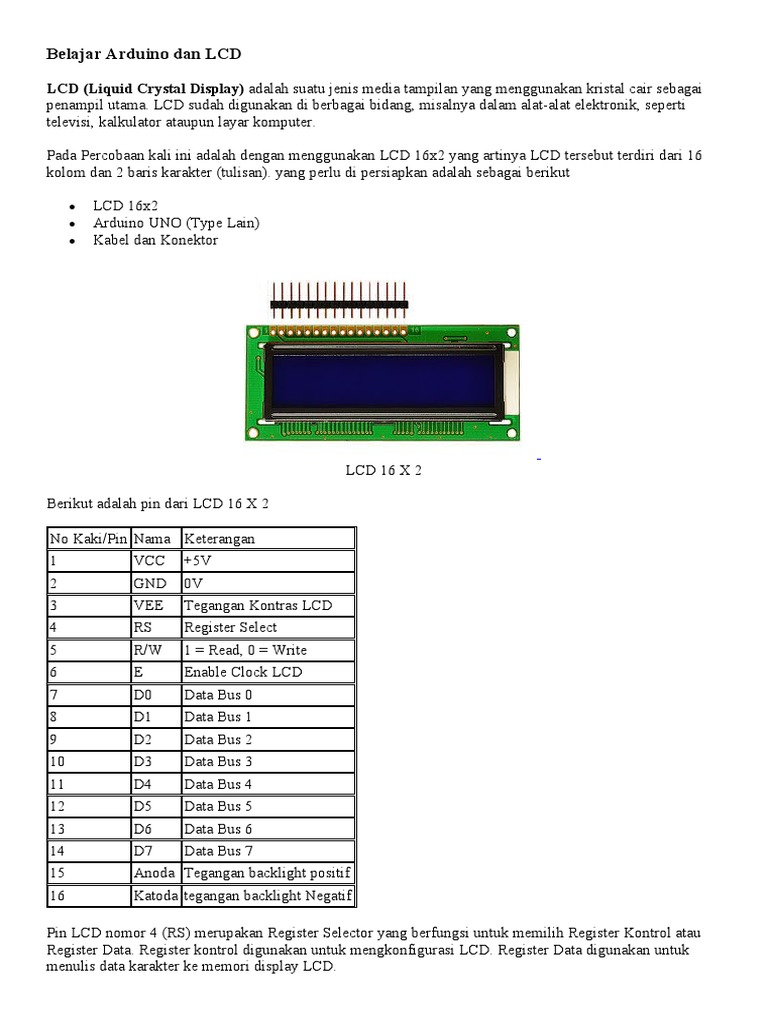 Belajar Arduino Dan LCD | PDF
