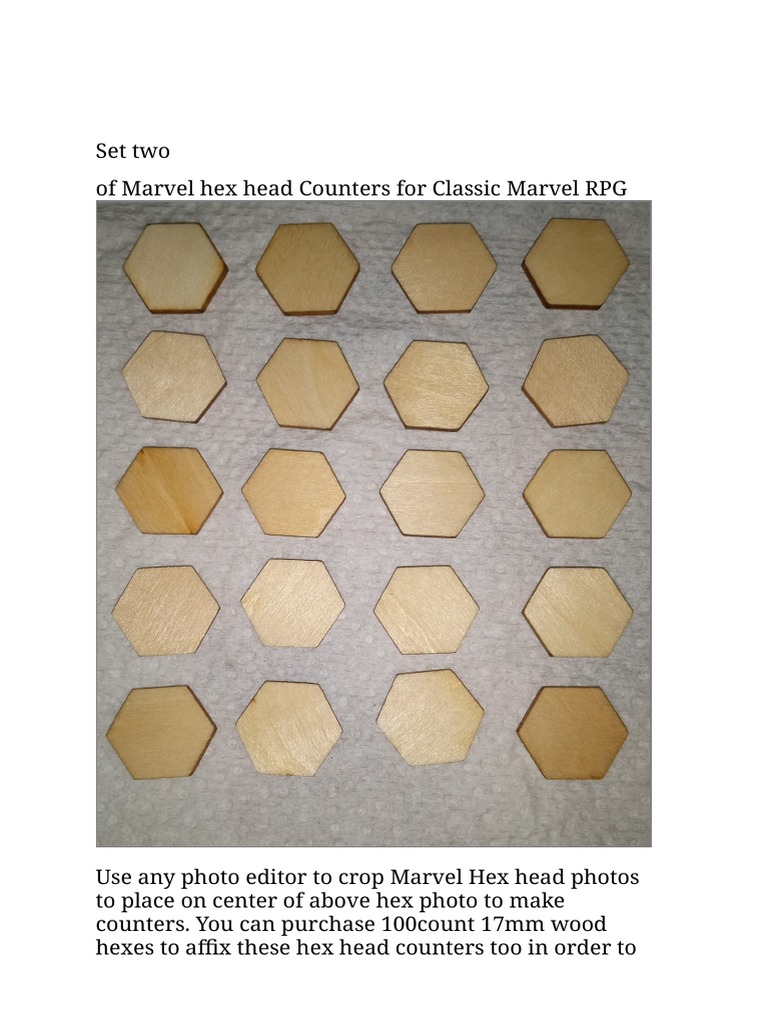 Marvel Hex Head Counters Set 2 | PDF