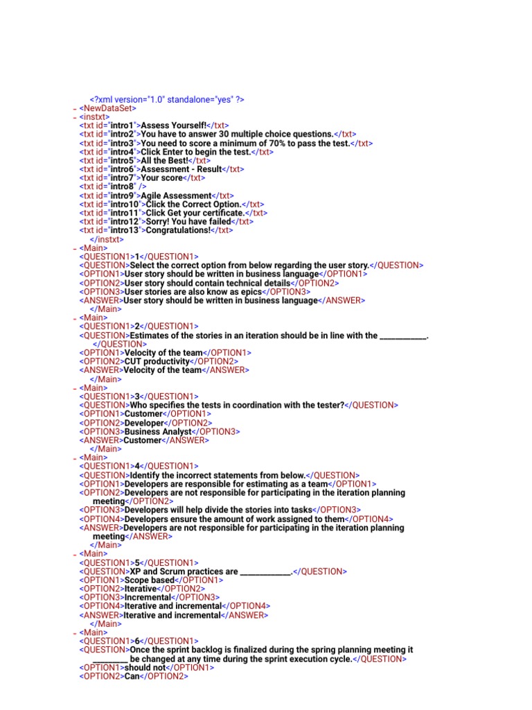 Agile Assessment Questions and Answers | PDF | Agile Software ...