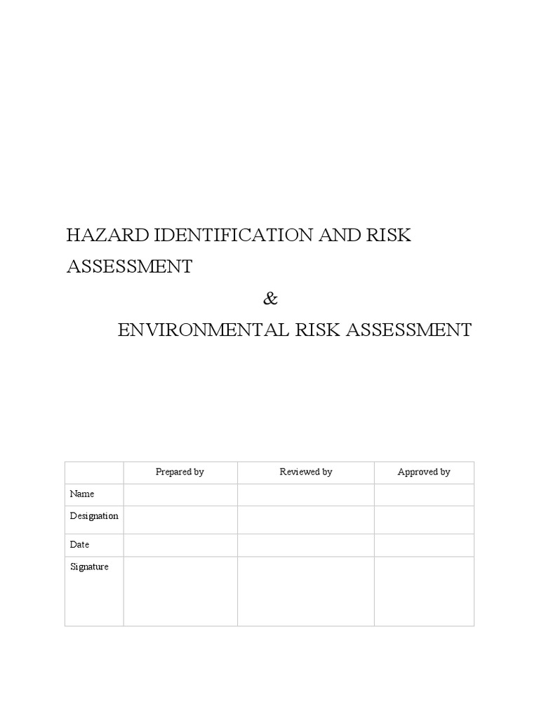A Comprehensive Guide to Hazard Identification, Risk Assessment, and Environmental Impact ...