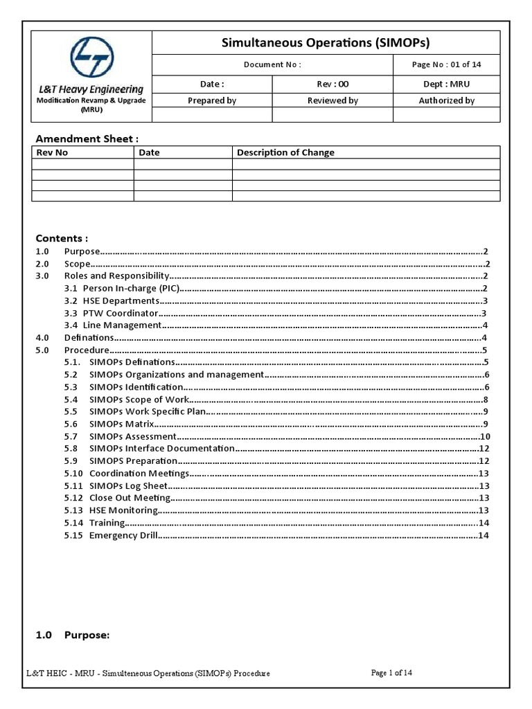 SIMOPs Safety Procedure Overview | PDF | Risk | Risk Management