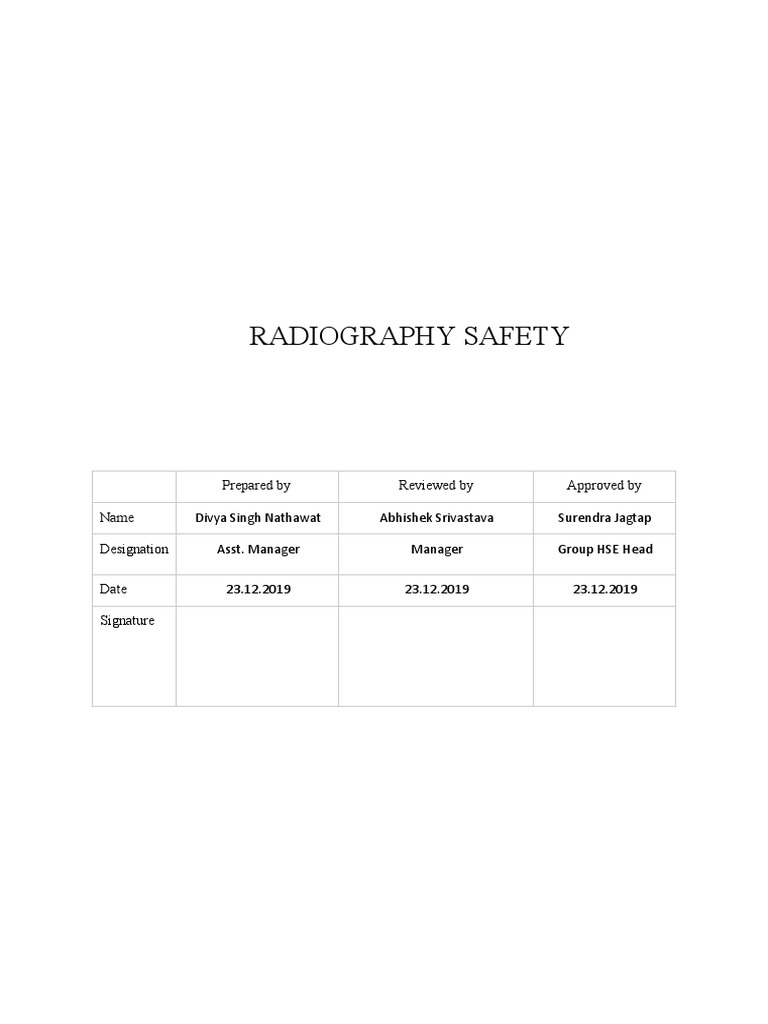 NSD in Radiography Safety Procedures | PDF | Ionizing Radiation ...