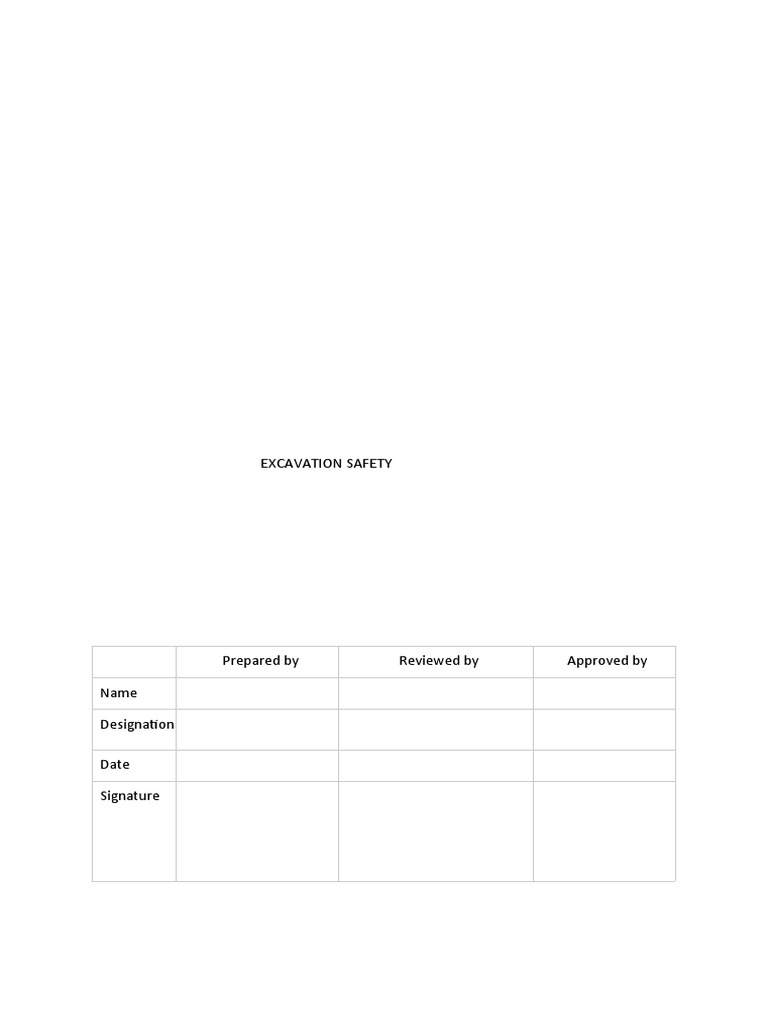 3 Excavation Safety Procedure | PDF | Loam | Trench