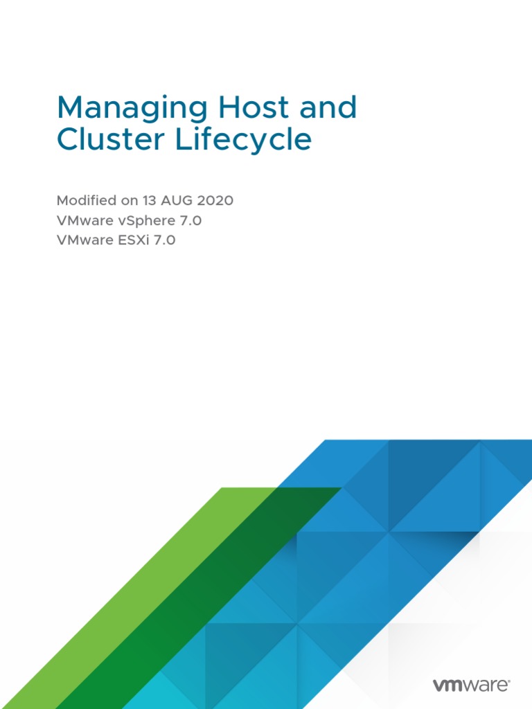 Vsphere Esxi Vcenter Server 70 Vsphere Lifecycle Manager Pdf Product Lifecycle Virtual Machine
