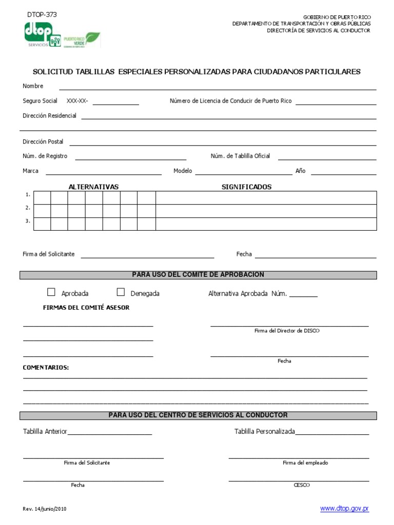 Solicitud de Tablillas Personalizadas PR | PDF | Negocios | Finanzas y ...