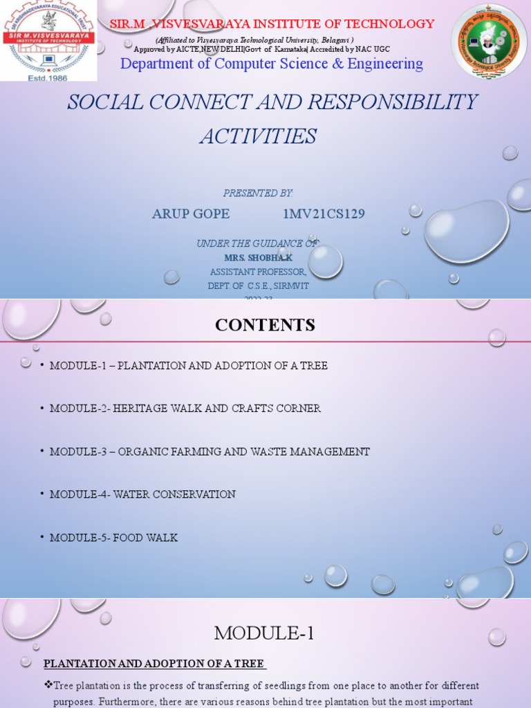 Social Connect and Responsibility Activities | PDF | Sustainability ...