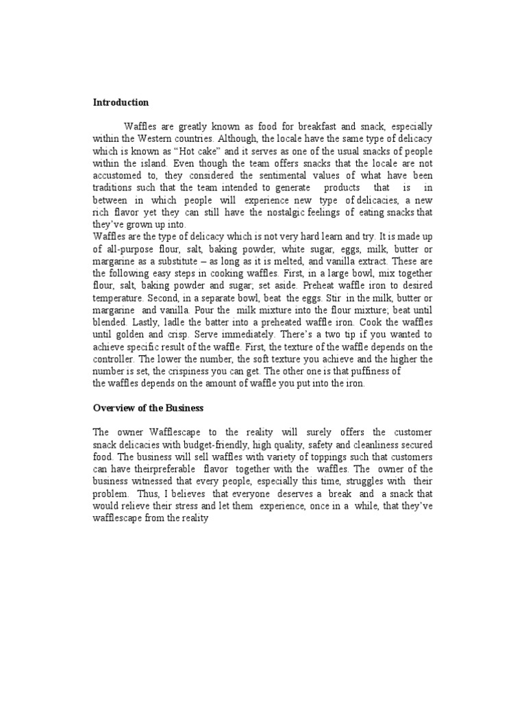 Introduction | PDF | Waffle | Cakes