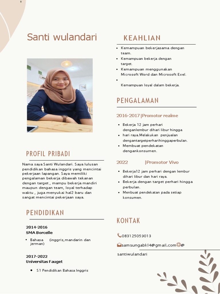 CV Santi Wulandari Optimized | PDF